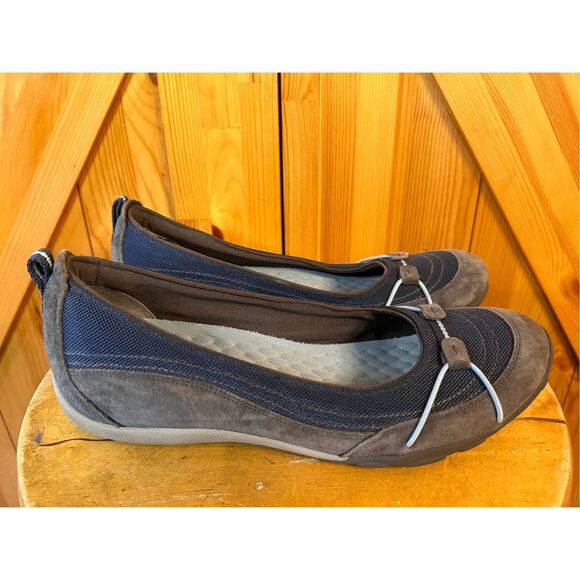 Privo | Shoes | Privo By Clarks M Gray Suede Blue Mesh Flat Shoes ...